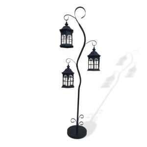 backyard expressions patio · home · garden 906476-nm three tier steel lantern stand/hanger-71 inch height-no candles included-backyard expressions, black