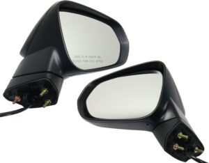 kool vue driver & passenger side power heated mirrors for lexus rx350 2016-2019 manual fold with signal light & memory paintable canada built vehicle