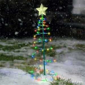 mufan solar metal led christmas tree decoration string lights, outdoor string lights solar garden luminous light with multi-colored and warm white for patio wedding party xmas outside home decor