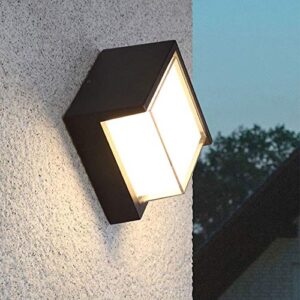 zhhk outdoor wall lamp led courtyard square exterior aisle waterproof balcony terrace modern creative home garden wall lamp 1616 cm black wall lights