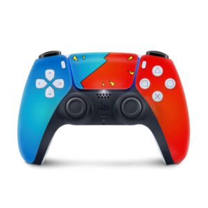 tacky design ps5 lightning skin for ps5 controller skin blue & red, vinyl 3m stickers ps5 controller cover decal full wrap ps5 skins