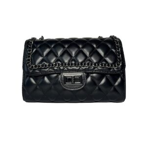 capasin quilted small crossbody women's shoulder handbags purses bags (black c)