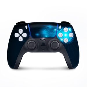 tacky design ps5 tech skin for ps5 controller skin blue, vinyl 3m stickers ps5 controller cover decal full wrap ps5 skins