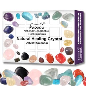 paosod healing crystal advent calendar 2022 - 24 pcs christmas novelty toy set - 2023 new year 24 days countdown board game-christmas countdown calendars for christmas home garden decoration