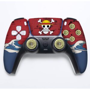 one peice bullet custom ps-5 controller wireless compatible with play-station 5 console by bcb controllers | proudly customized in usa with permanent hydro-dip printing (not just a skin)