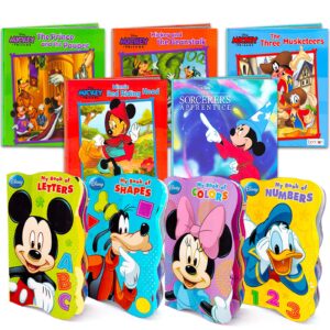 disney mickey minnie mouse books set for toddlers kids - bundle of 9 disney books (4 board books, 5 storybooks)