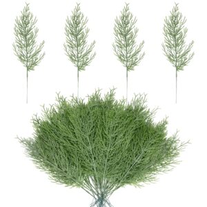 alpurple 25 pcs artificial pine branches-13.7 inches fake greenery plants pine sprigs-faux pine leaves picks for diy garland crafts christmas embellishing and home garden decoration (25pcs)