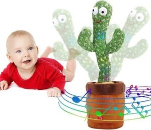 zalloq dancing cactus toy 6 to 12 months baby boys and girls, dancing, singing, mimicking -talking cactus toy 15 second voice recorder, repeating what you say |120 rhymes with led light