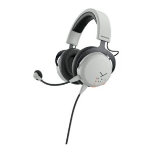 beyerdynamic mmx 100 closed over-ear gaming headset in grey with meta voice microphone, excellent sound for all gaming devices