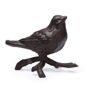 brasstar rustic cast iron bird with branches statue antique garden farmhouse decoration home desk figurine replica rust color tqgjpt108