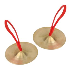 2pcs mini copper hand cymbals 90mm diameter gong band rhythm beats percussion musical instrument for parties, dances, belly dances, holiday celebration