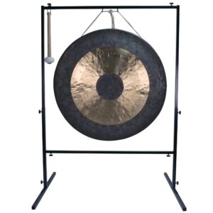 the gong shop 40" chinese chau gong with height adjustable stand/authentic chinese chau gong/includes gong mallet & hanging string/hand hammered bronze chinese gong/hand select to ensure quality