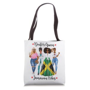 jamaican doctor black womans dr jamaica afro surgeon medical tote bag