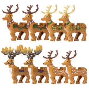 sawaruita christmas reindeer figures animals building blocks model brick set accessories decorations, christmas tree ornaments toys compatible with major brand