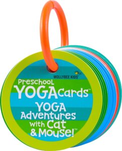 mollybee kids preschool yoga cards for kids, set of 40 poses and activities, beginner yoga for kids, gifts for ages 3+