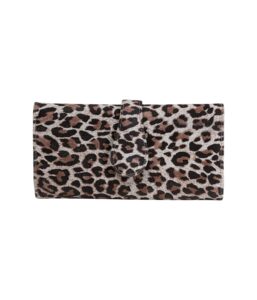 cofi wallets - genuine handmade full grain leather mila trifold wallet, unique leopard