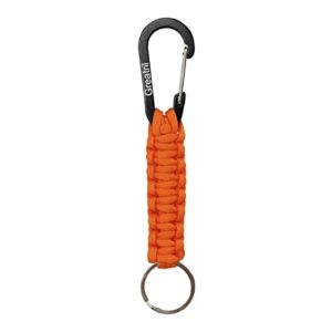 keychain carabiner with key ring - greatril paracord key chain hanger heavy duty clips for outdoor men/women (orange)