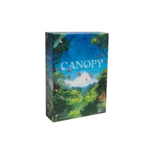 weird city games: canopy, card game, fast and fun gameplay, features 25 unique species of rainforest animals and plants, solo or multiplayer option, for ages 8 and up