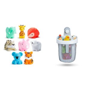 munchkin® bath toy scoop with 8pk wild animal bath toy squirts