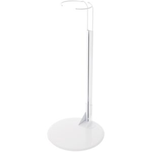 plymor dsp-15w white adjustable doll stand, fits 25, 26, 27, 28, 29, 30, 31, 32, 33, and 34 inch dolls, waist is 3.75 to 5 inches wide, 11 to 13 inches around