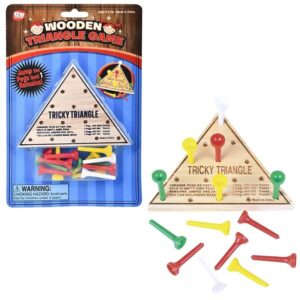 the dreidel company classic wooden tic-tac-toe board games, great for prizes, 4.5" (triangle game, single)