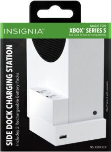 insignia insignia - side dock dual battery charger for xbox series s - white