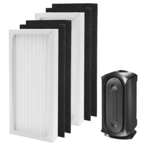 ximoon 04383 trueair filters replacement hamilton beach 04384/04385 / 04386 true air purifier part 990051000, include 2 hepa filters & 4 carbon filters - 2 sets