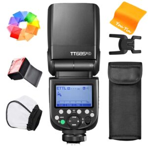 godox camera flash speedlight for canon tt685iic tt685ii-c 2.4g wireless hss gn60 flash compatible with canon digital cameras 6d 7d 50d 60d 500d 550d 600d 650d 1000d 1100d 1dx 580ex ii 5d mark ii iii