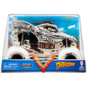 monster jam, official dragon monster truck, collector die-cast vehicle, 1:24 scale