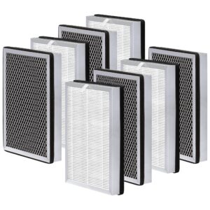 zouhwaso ma series 25 replacement filter compatible with ma series 25 air purifier filter replacement, 3-in-1 composite filter with h13 true hepa, activated carbon and pre-filter, pack of 8