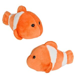 the dreidel company plush mighty mights, 3.5" inch plush stuffed, super soft and cuddly animal toys, classroom decorations, boys and girls (clown fish)