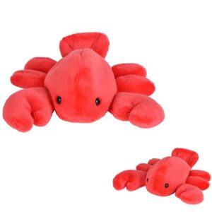 the dreidel company plush lobster mighty mights, 3.5" inch plush stuffed, super soft and cuddly animal toys, classroom decorations, boys and girls (lobster)