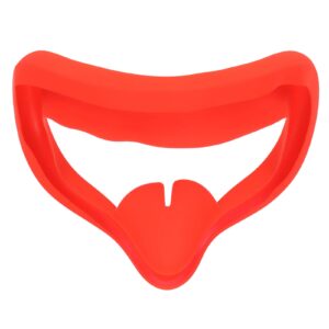 yoidesu silicone vr face cover pad, vr glasses silicone eye mask breathable anti sweat vr protective cover for oculus quest 2 gaming headset(red)