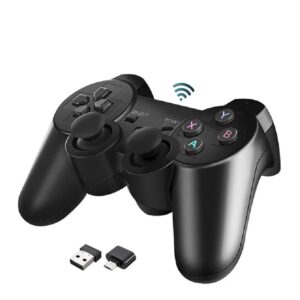 kinhank 2.4g wireless game controller gamepads repalcement controller, (black)