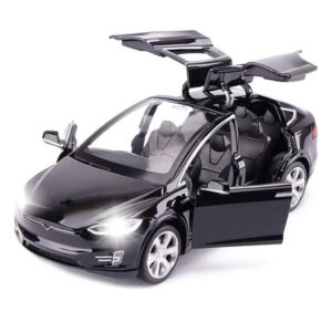 model x diecast car toy, 1:32 scale zinc alloy model x model car pull back vehicles door opening with light, mini model x toy car collectible model x90 car toy for toddler boys girls