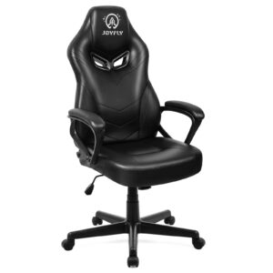 joyfly gaming chair, gamer chair for teens adults, computer gaming chair video game chairs ergonomic pc office chair with lumbar support(black leather)