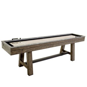 american legend stonebridge 9’ led light up shuffleboard table with bowling