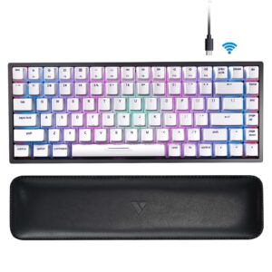 vissles wireless bluetooth/usb wired mechanical gaming keyboard with wrist, hot swappable compact 84 keys, tenkeyless diy rgb dynamic backlit for mac windows, pbt keycaps & linear switch v2