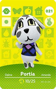 portia- jorden animal crossing happy home designer amiibo card - 021 by jorden