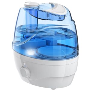 2200ml humidifiers for bedroom, cool mist humidifier for home nightlight, adjustable 360°rotation nozzle, 30hrs run-time 28db, bpa-free auto-shut off humidifier for large room, easy to clean (white)