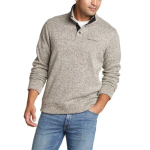 eddie bauer men's radiator fleece snap-front pullover, gray heather, xx-large