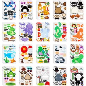 paper master make a face sticker 60 pcs sheets make your own stickers with 20 design animal stickers for boys & girls as gift of festival, reward, art craft, party favors, birthday