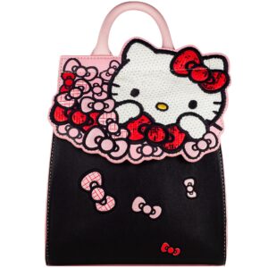 danielle nicole hello kitty, bow design purse backpack, black, mini