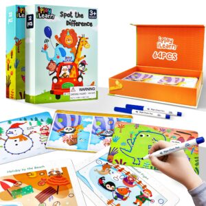 iplay, ilearn kids search n find educational card game, montesorri learning toys, preschool busy books, spot the difference, fun dots activites, birthday gifts for ages 3-5, 4-6, 7-8 autism boys girls