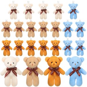 skylety 24 pcs mini bears 4.7 inch tiny bears doll bulk soft mini stuffed animals for diy keychain for graduation birthday baby shower wedding party favors