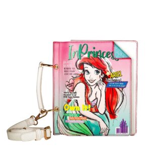 danielle nicole x disney little mermaid ariel magazine crossbody bag - fashion cosplay disneybound cute crossbody bags, multicolor