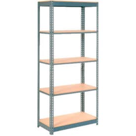 global industrial heavy duty shelving 36"w x 24"d x 96"h with 5 shelves, wood deck, gray