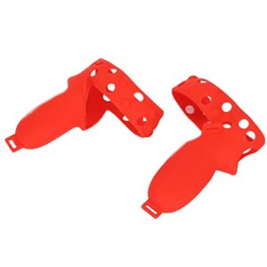 vr controller handle, comfortable protective silicone handle protective sleeve sweatproof with strap for quest 2(red)