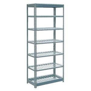 global industrial heavy duty shelving 36"w x 24"d x 84"h with 7 shelves, wire deck, gray