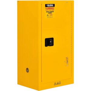 global industrial flammable cabinet, self close single door, 16 gallon, 23"wx18"dx44"h